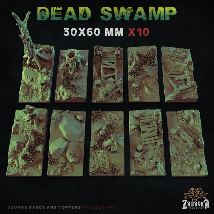3D Printable Dead Swamp [Square] - Bases and Toppers (OLD World) by ...